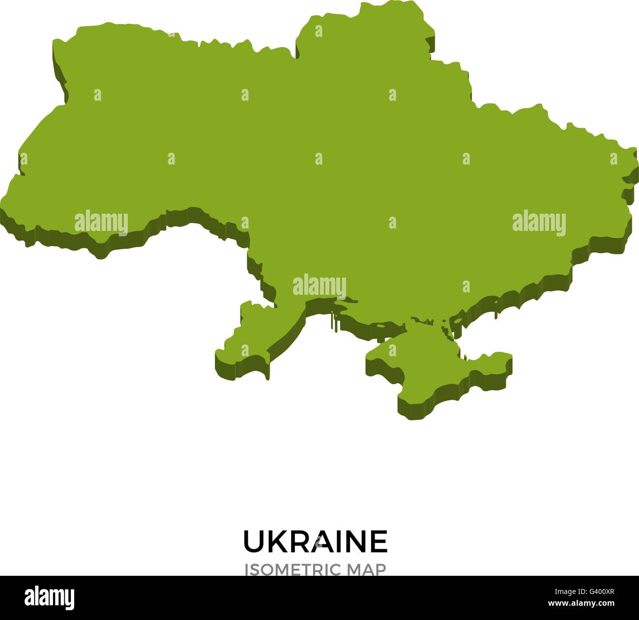 Isometric map of Ukraine detailed vector illustration Stock Vector ...