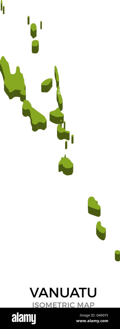 Isometric map of Vanuatu detailed vector illustration Stock Vector ...