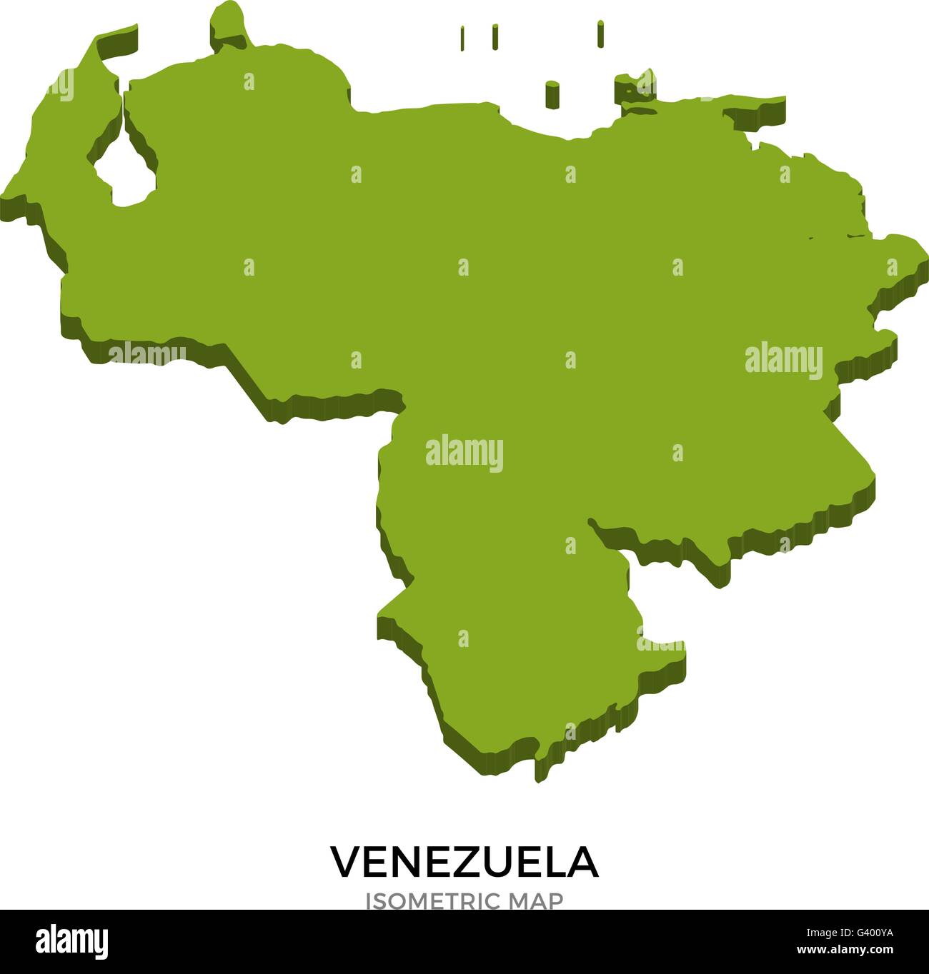 Isometric map of Venezuela detailed vector illustration Stock Vector ...