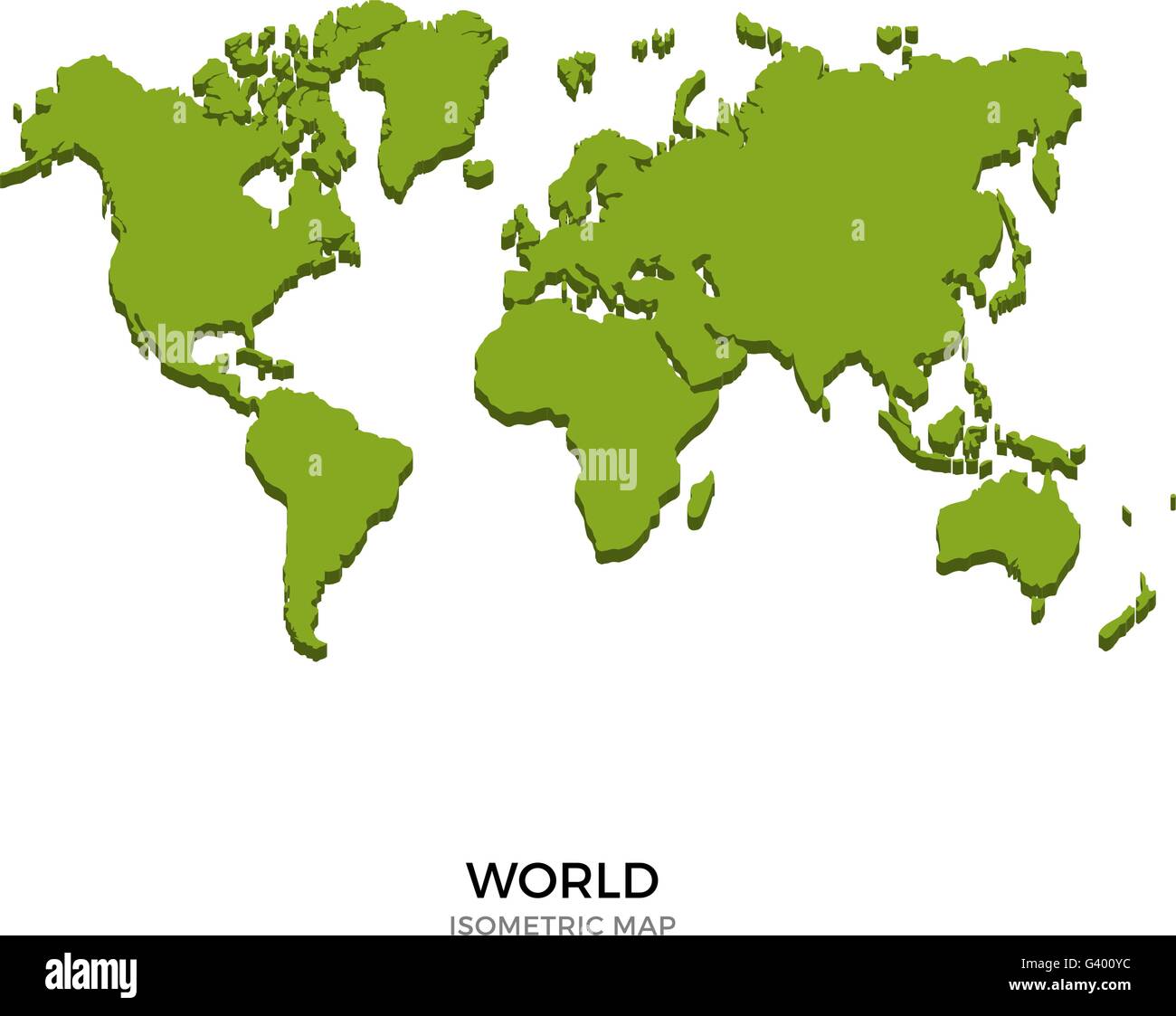 Isometric map of World detailed vector illustration Stock Vector Image ...