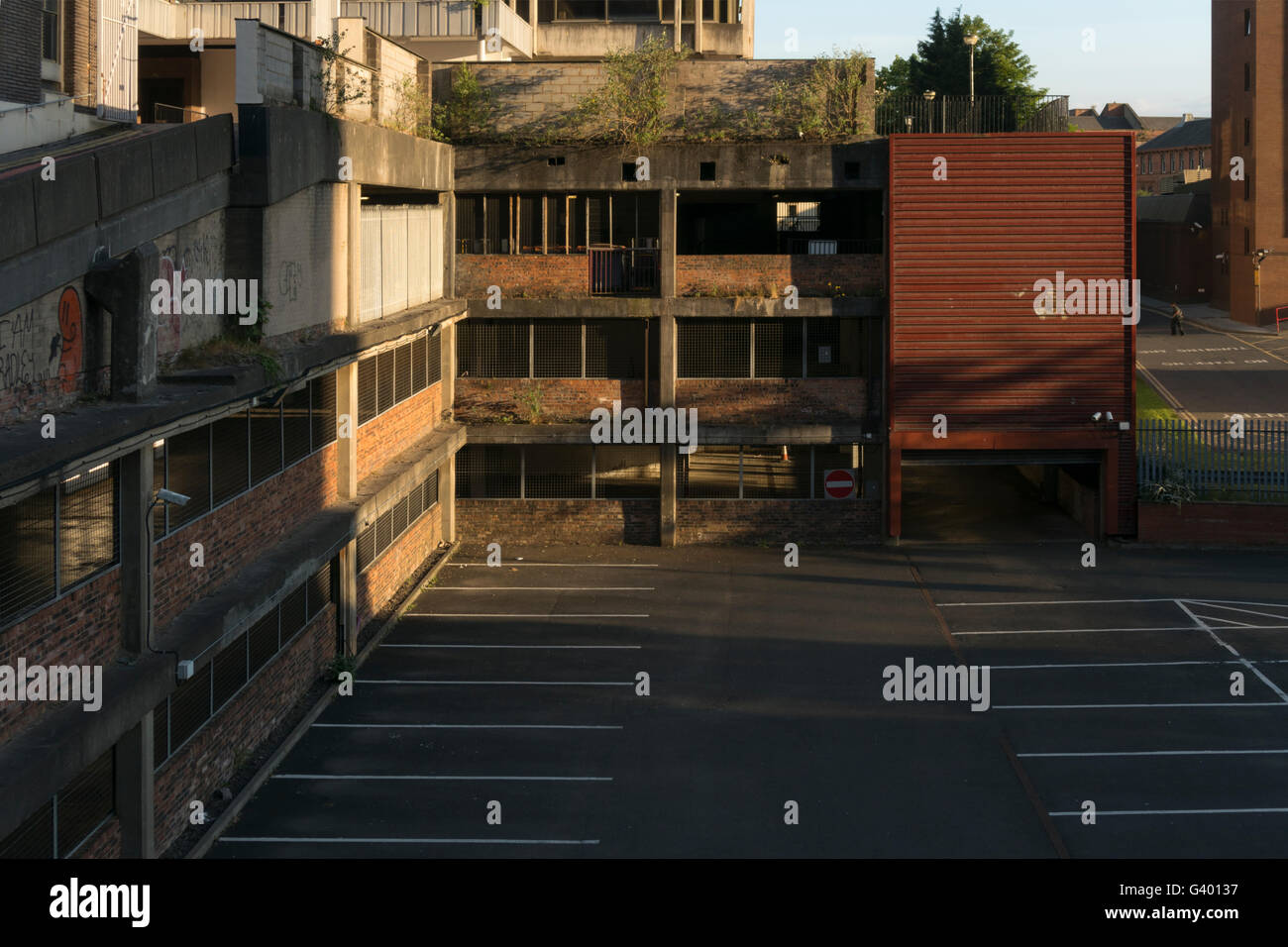Run down urban car parks, Glasgow,Scotland,UK Stock Photo - Alamy
