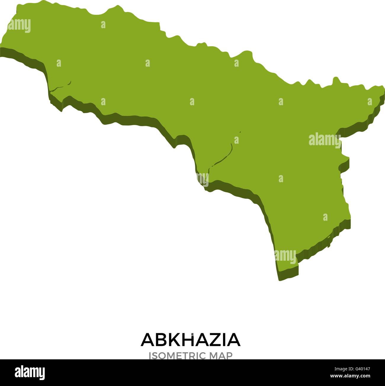 Isometric map of Abkhazia detailed vector illustration Stock Vector ...