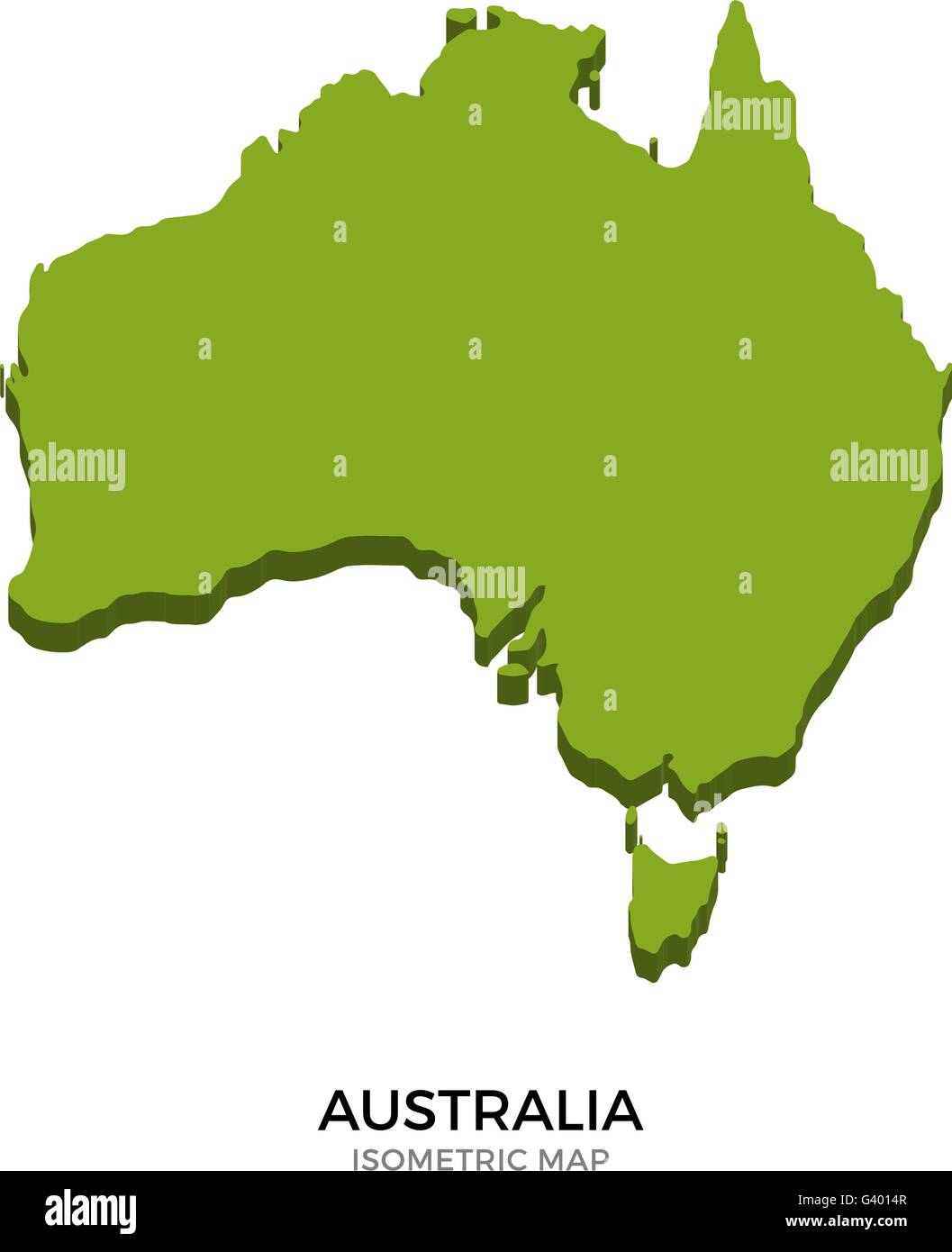 Isometric map of Australia detailed vector illustration Stock Vector ...