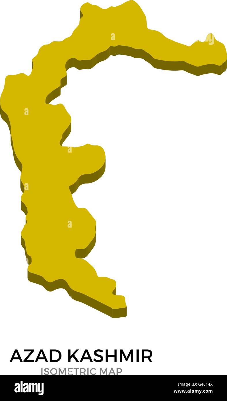 Isometric map of Azad Kashmir detailed vector illustration Stock Vector ...
