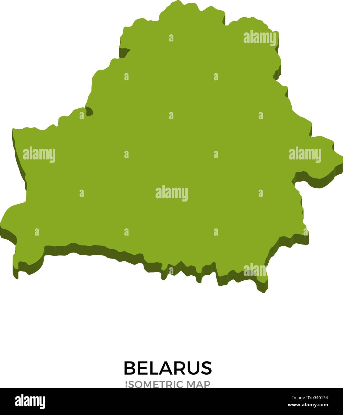Isometric map of Belarus detailed vector illustration Stock Vector ...