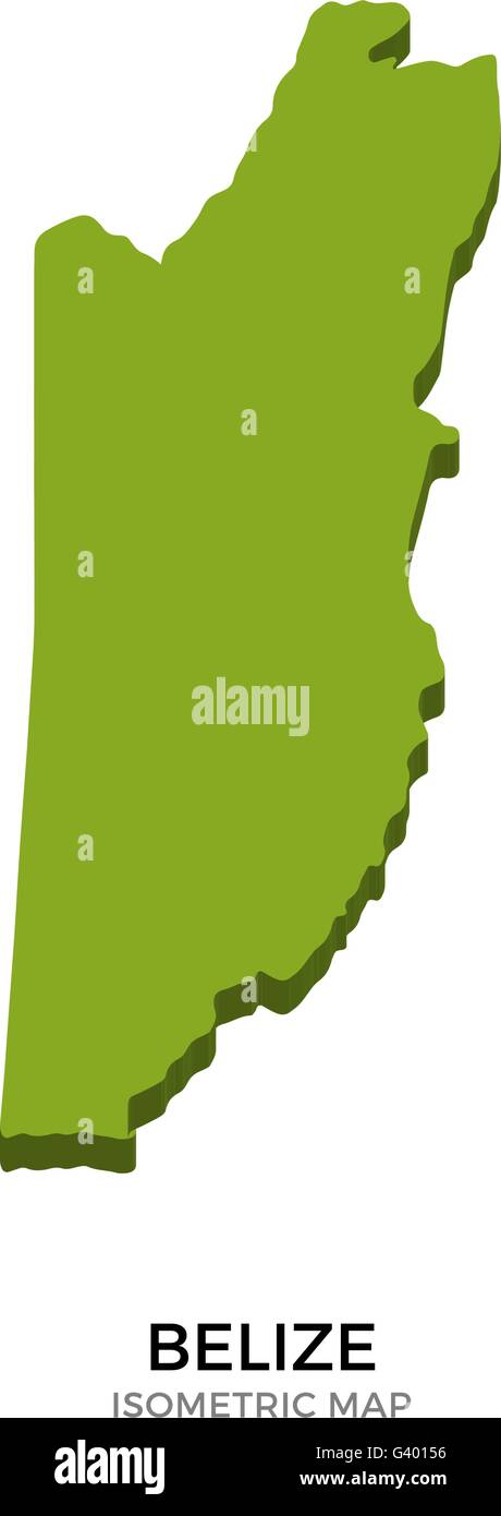 Isometric map of Belize detailed vector illustration Stock Vector Image ...