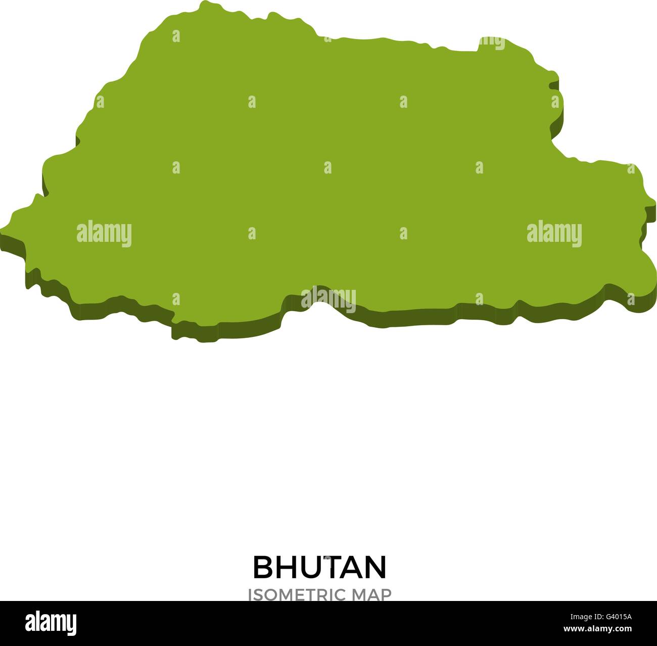 Isometric map of Bhutan detailed vector illustration Stock Vector Image ...