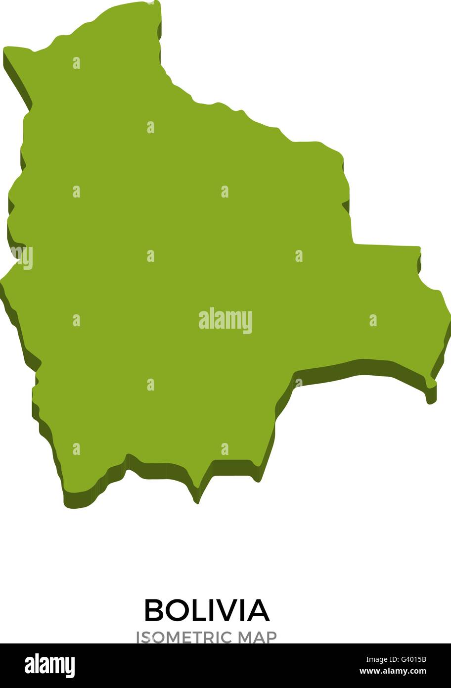 Isometric map of Bolivia detailed vector illustration Stock Vector ...