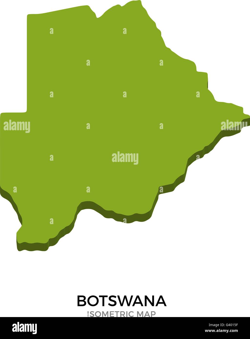 Isometric map of Botswana detailed vector illustration Stock Vector ...