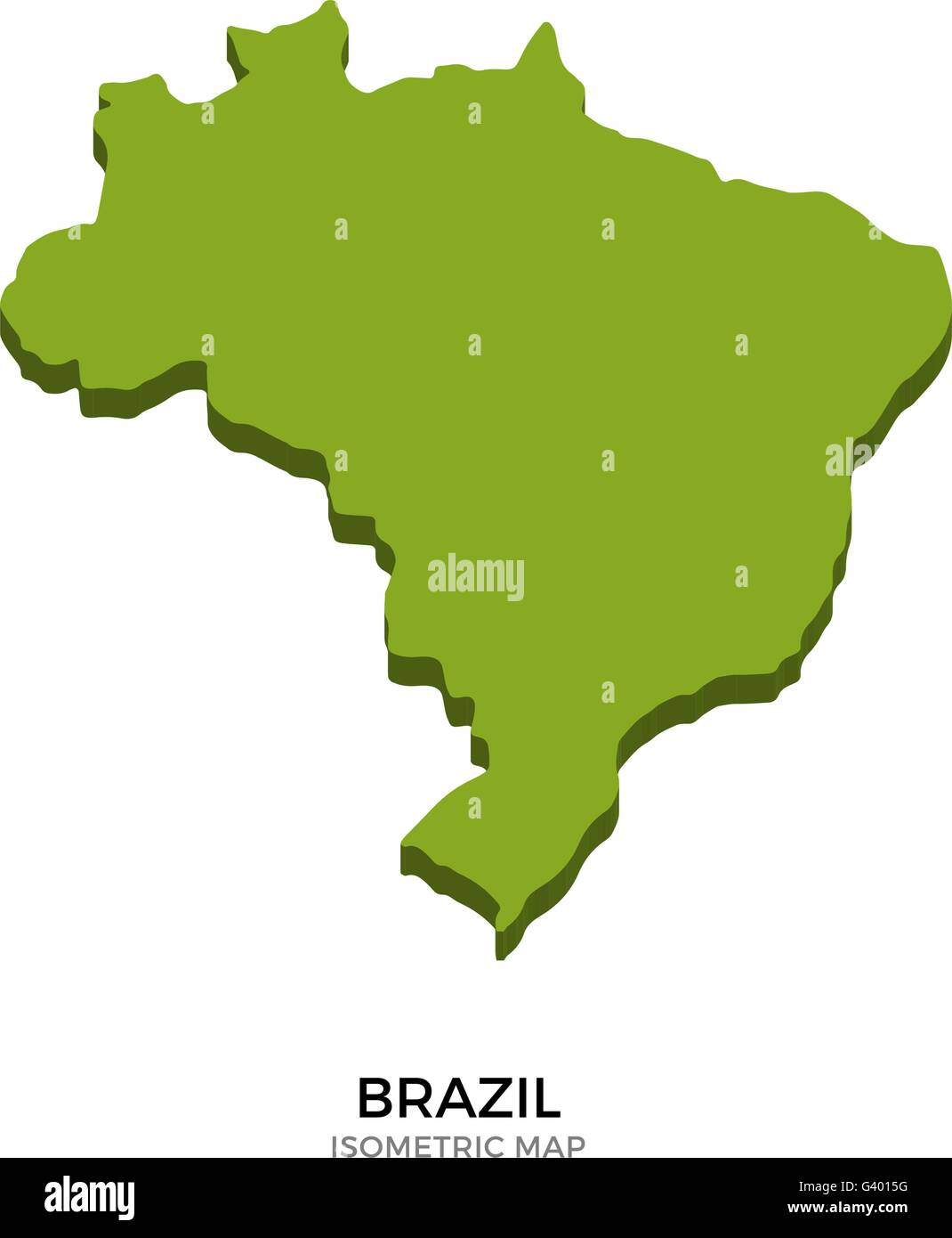 Isometric map of Brazil detailed vector illustration Stock Vector Image ...