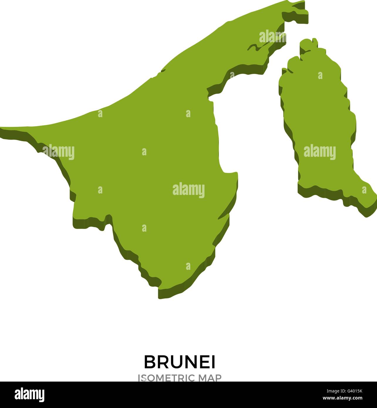 Isometric map of Brunei detailed vector illustration Stock Vector Image ...