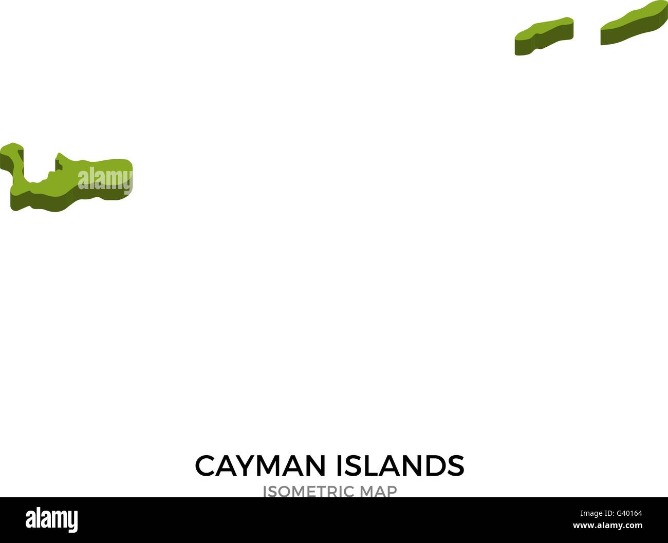 Isometric map of Cayman Islands detailed vector illustration Stock ...