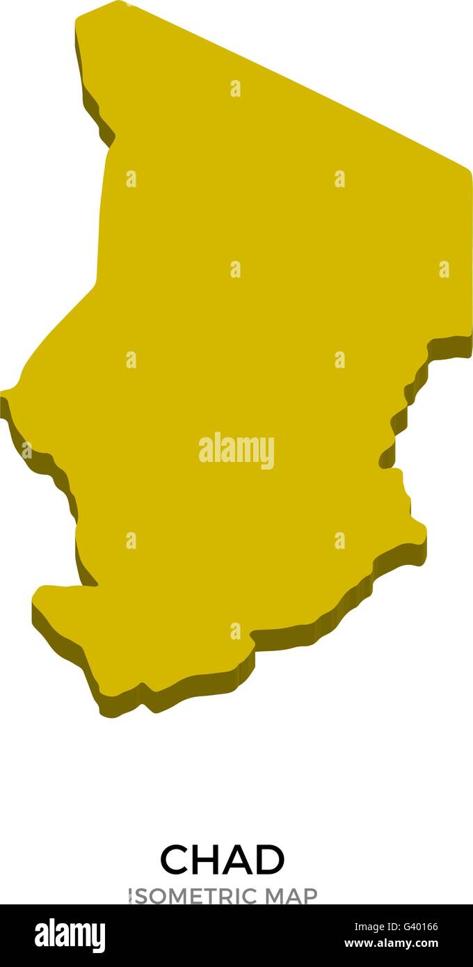 Isometric map of Chad detailed vector illustration Stock Vector Image ...