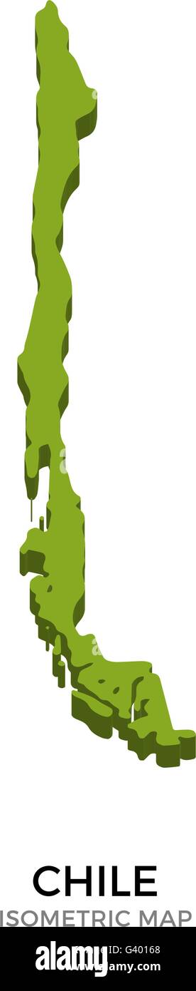 Isometric map of Chile detailed vector illustration Stock Vector Image ...
