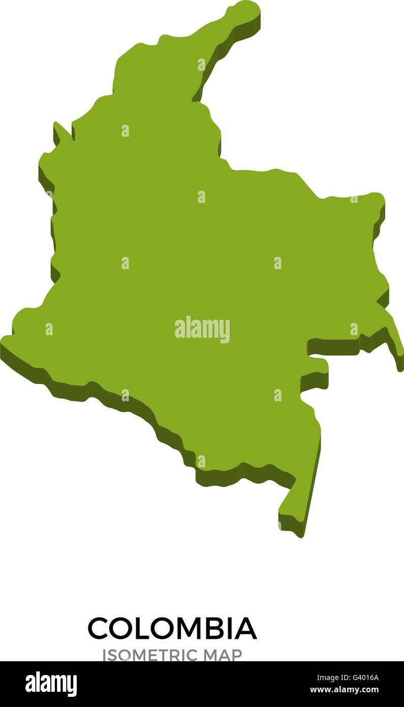 Isometric map of Colombia detailed vector illustration Stock Vector ...