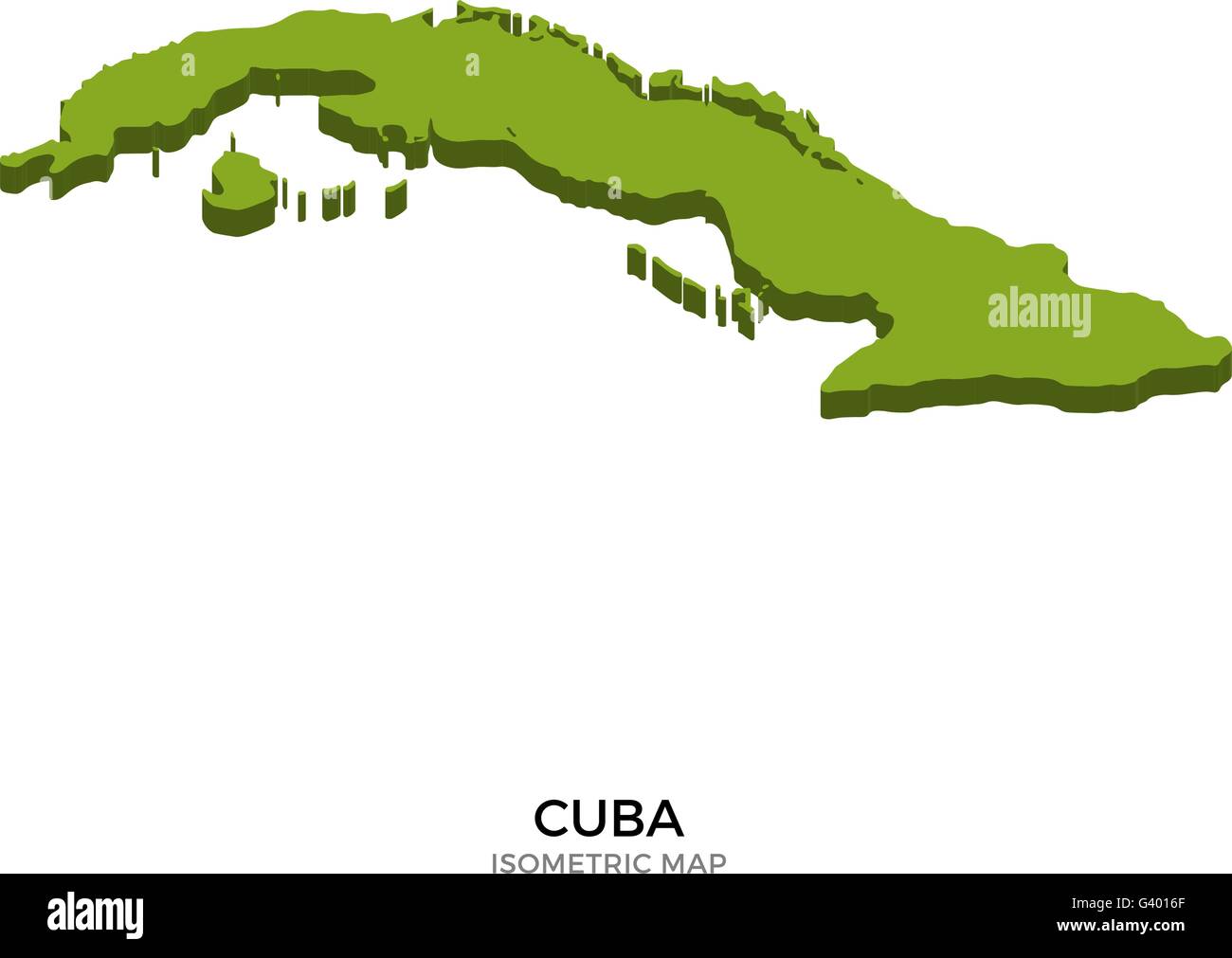 Isometric map of Cuba detailed vector illustration Stock Vector Image ...