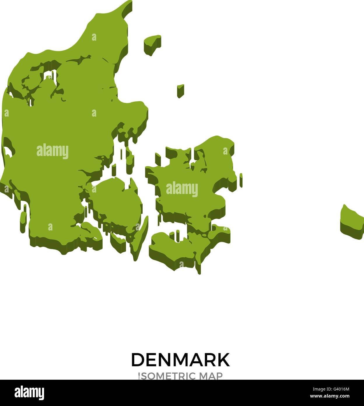 Isometric map of Denmark detailed vector illustration Stock Vector ...