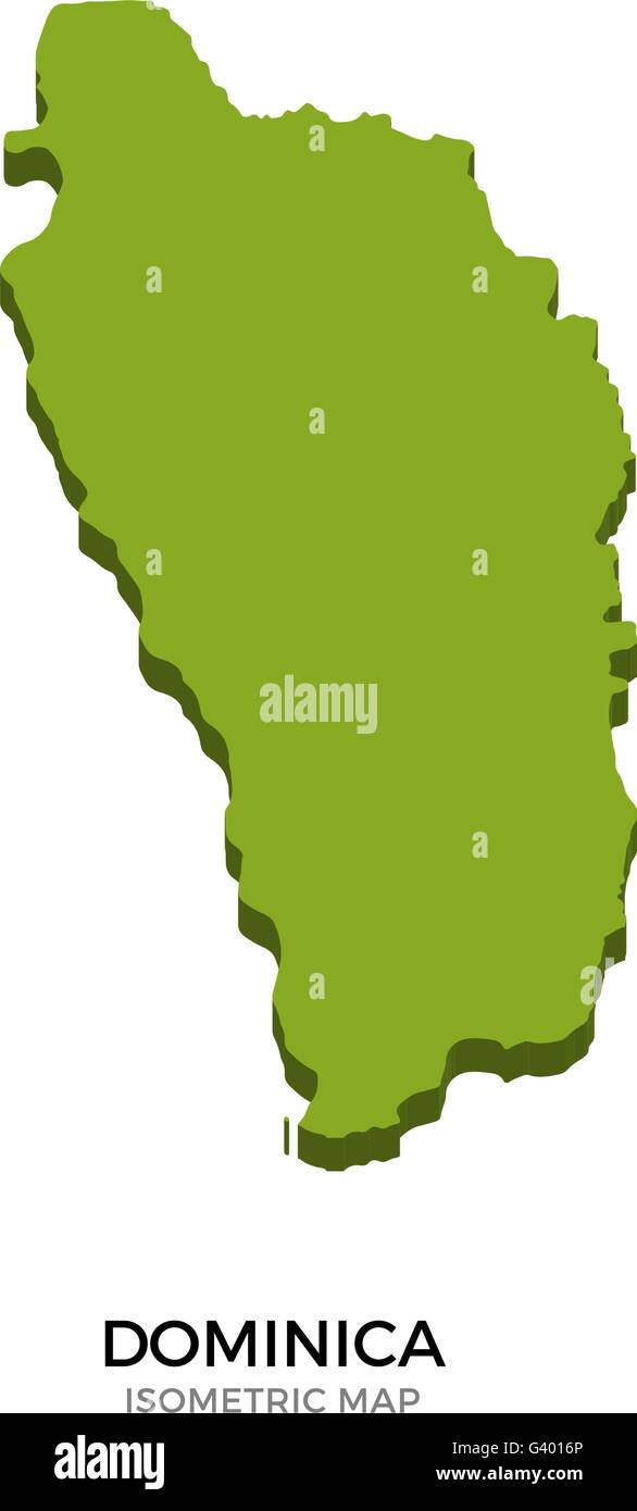 Isometric map of Dominica detailed vector illustration Stock Vector ...