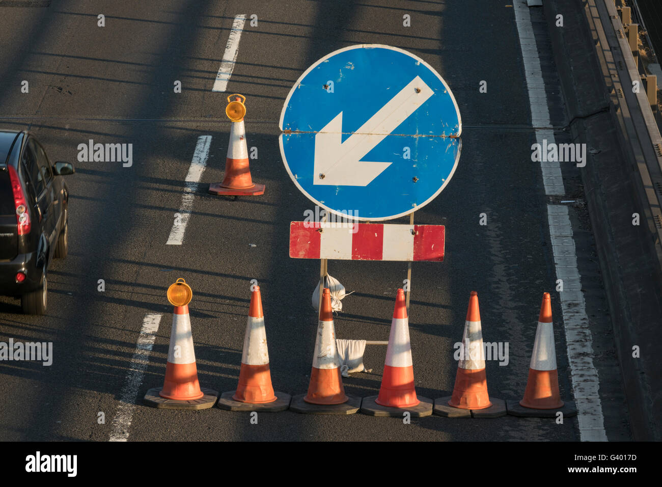 Lane closure traffic cones hi-res stock photography and images - Alamy