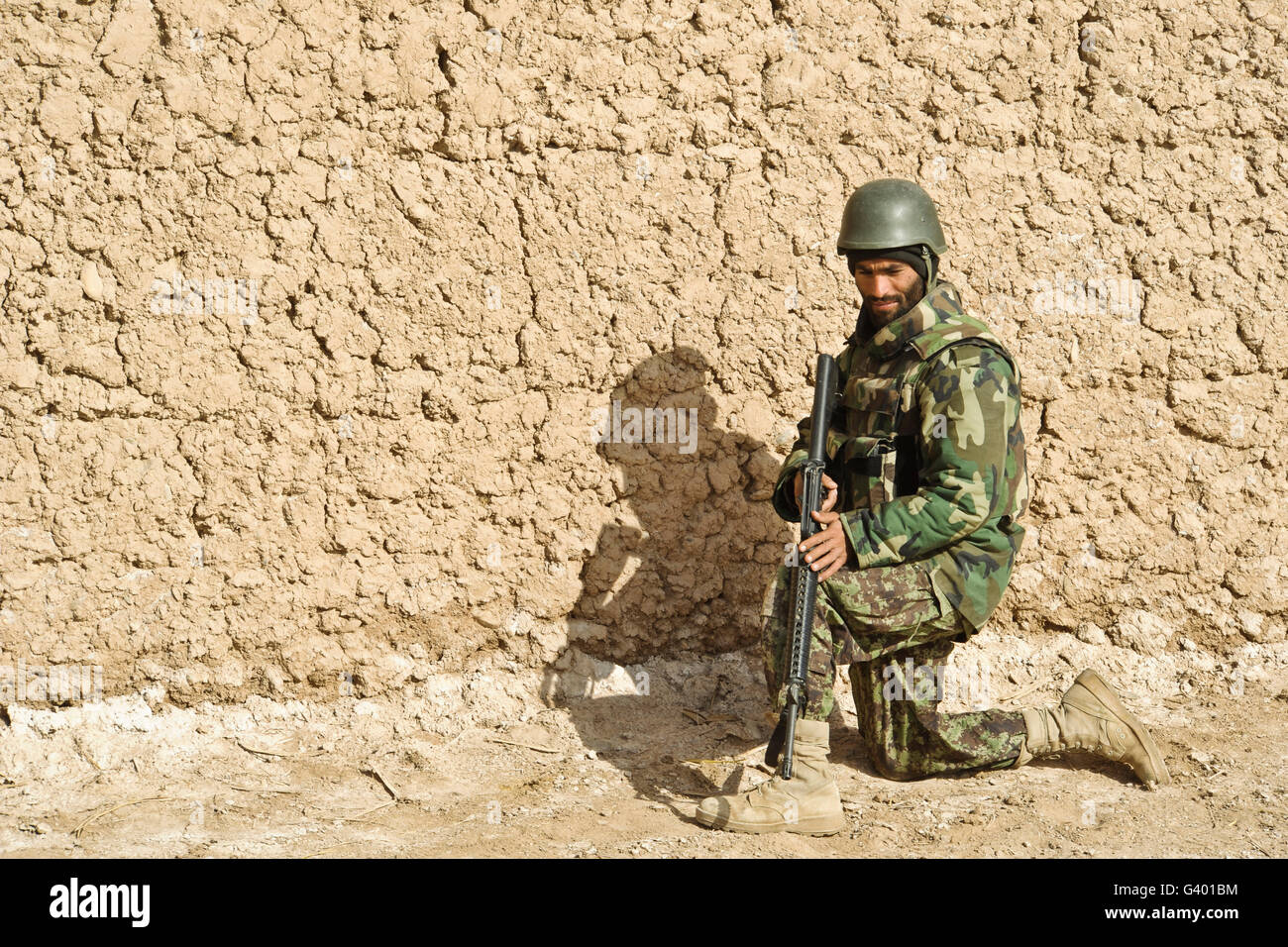 An Afghan soldier provides security in Afghanistan Stock Photo - Alamy