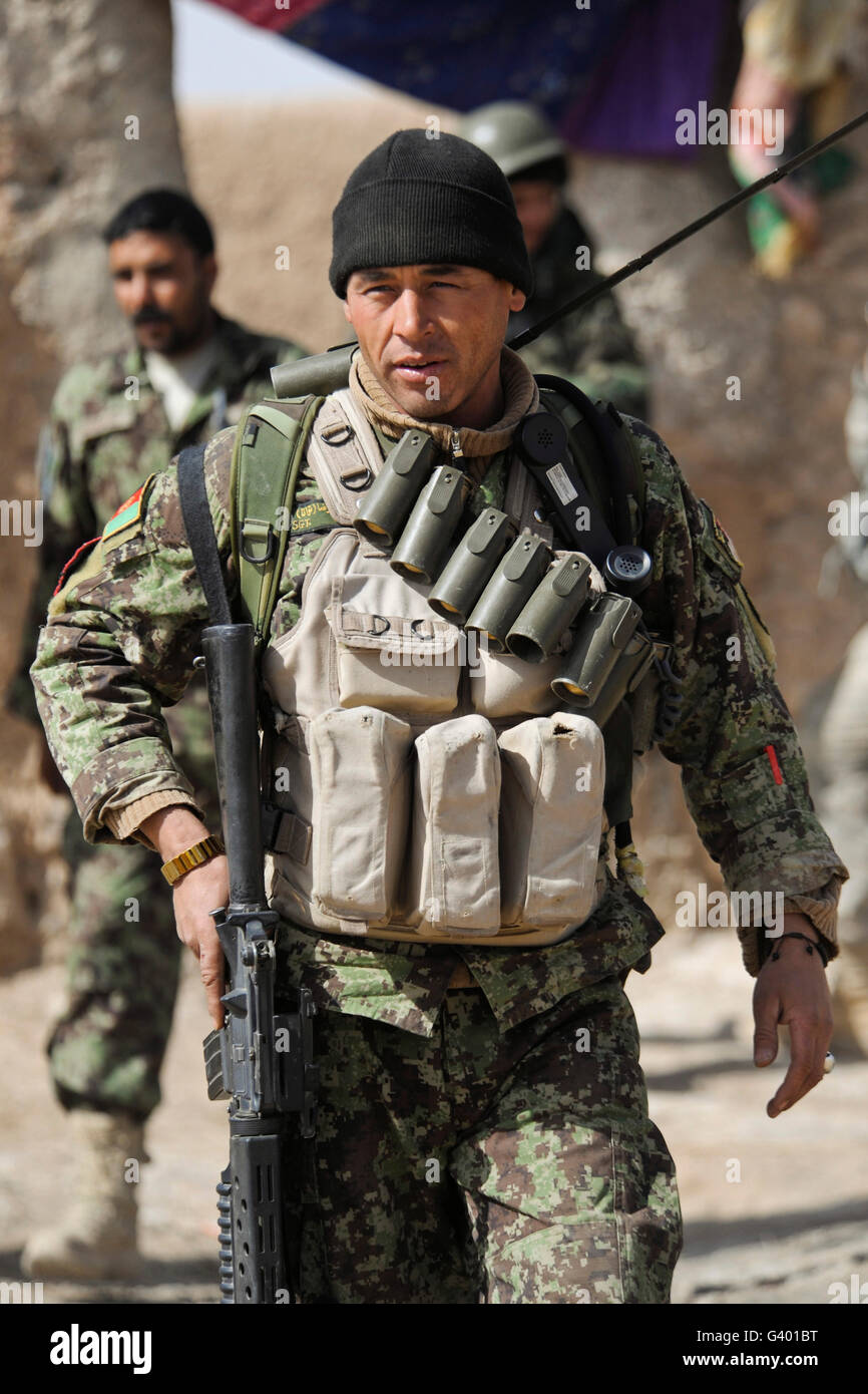 An Afghan soldier provides security in Afghanistan Stock Photo - Alamy