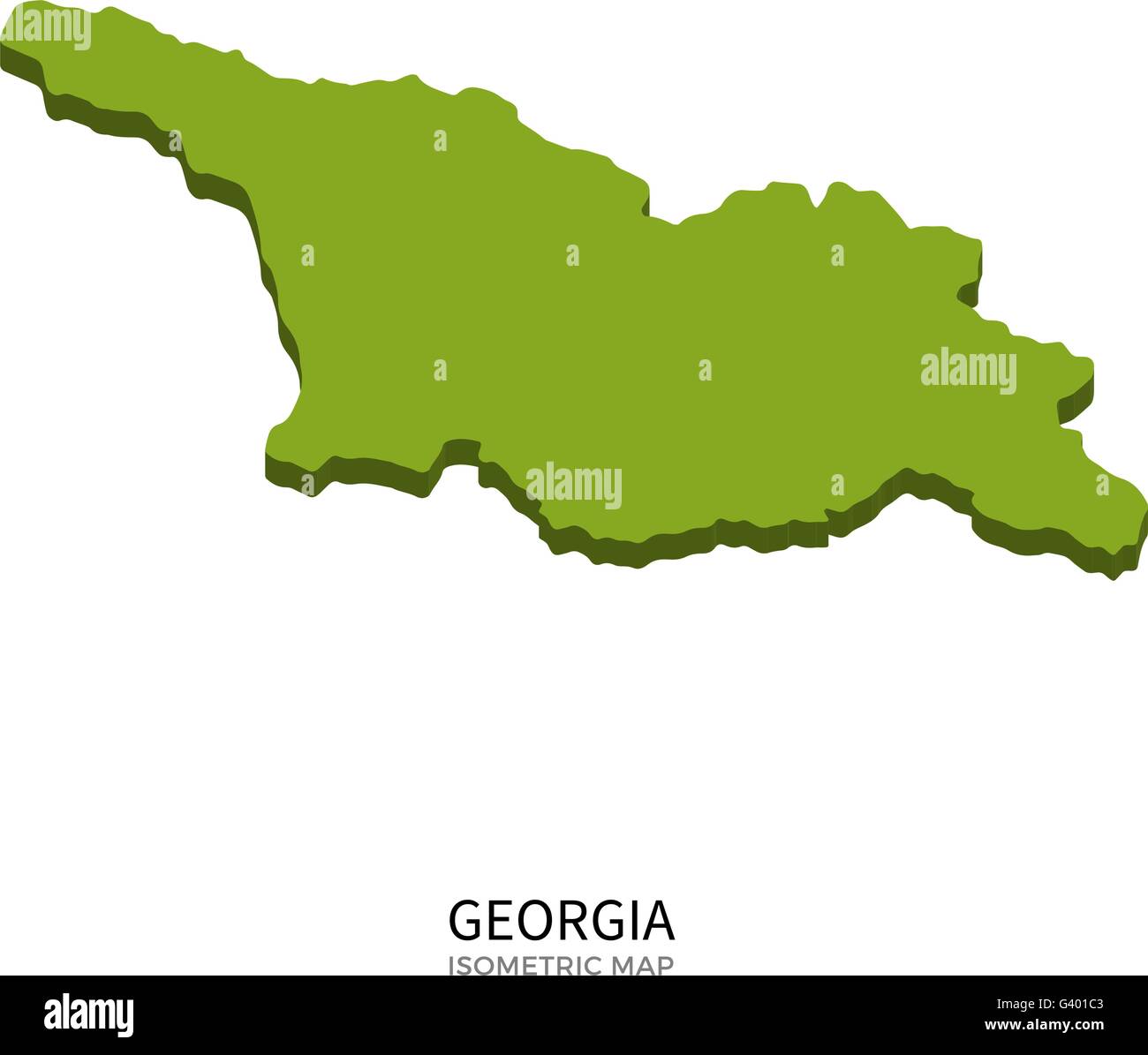 Isometric map of Georgia detailed vector illustration Stock Vector ...