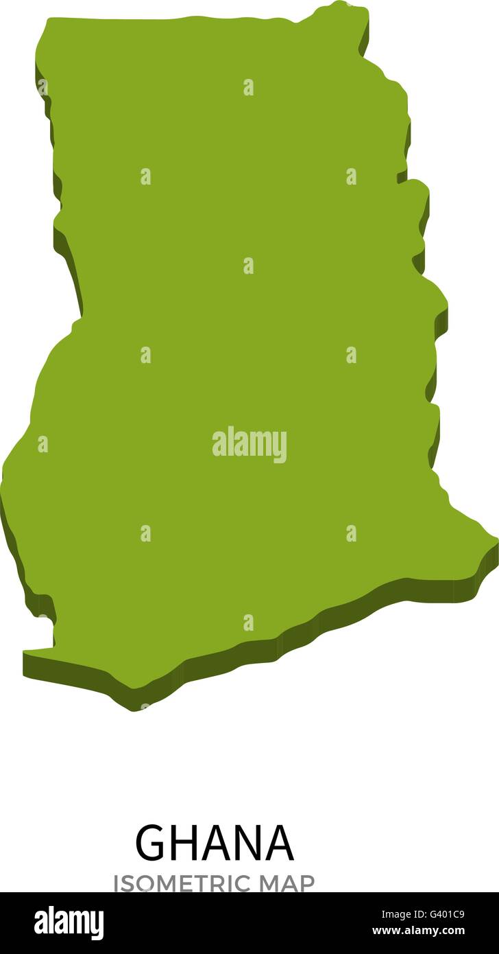 Isometric map of Ghana detailed vector illustration Stock Vector Image ...