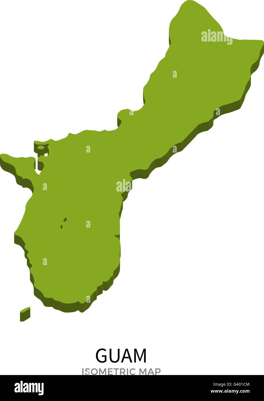 Isometric map of Guam detailed vector illustration Stock Vector Image ...