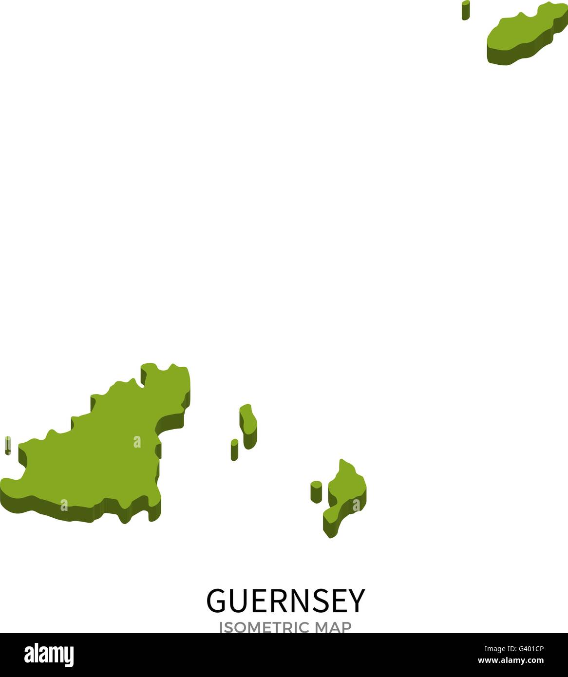Isometric map of Guernsey detailed vector illustration Stock Vector ...