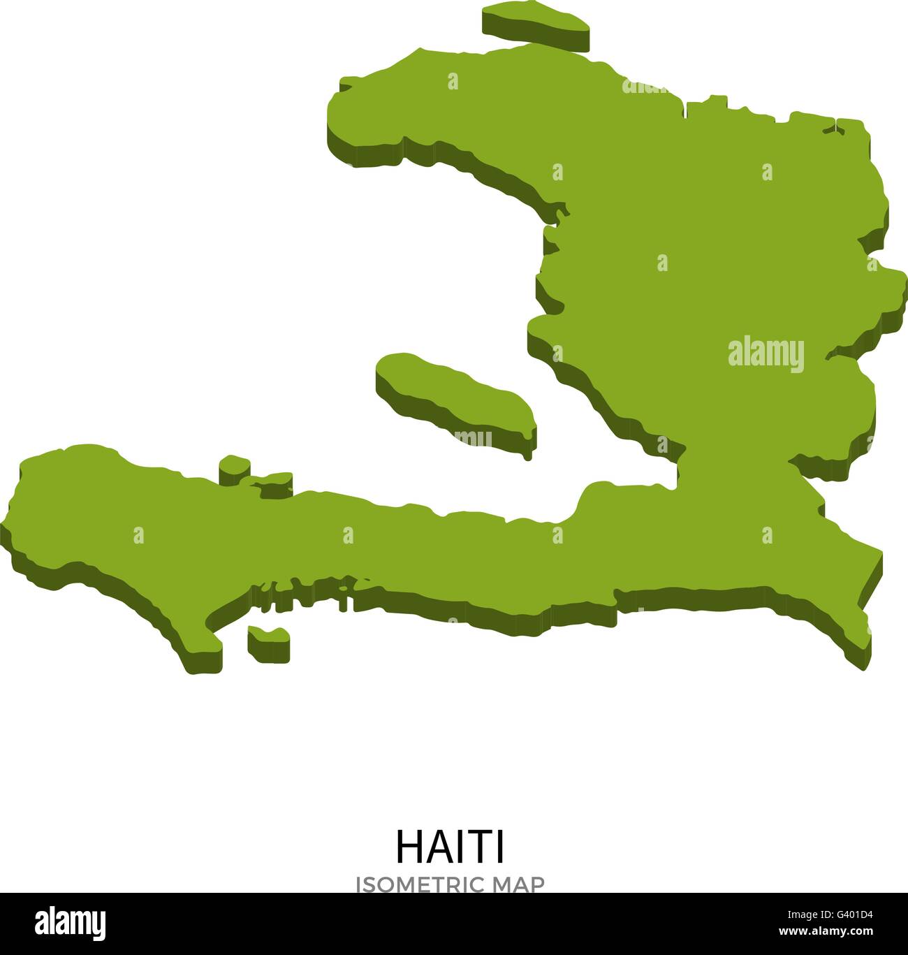 Isometric map of Haiti detailed vector illustration Stock Vector Image ...