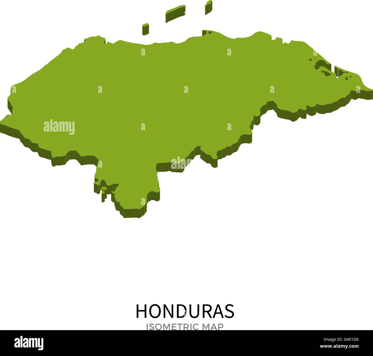 Isometric map of Honduras detailed vector illustration Stock Vector ...