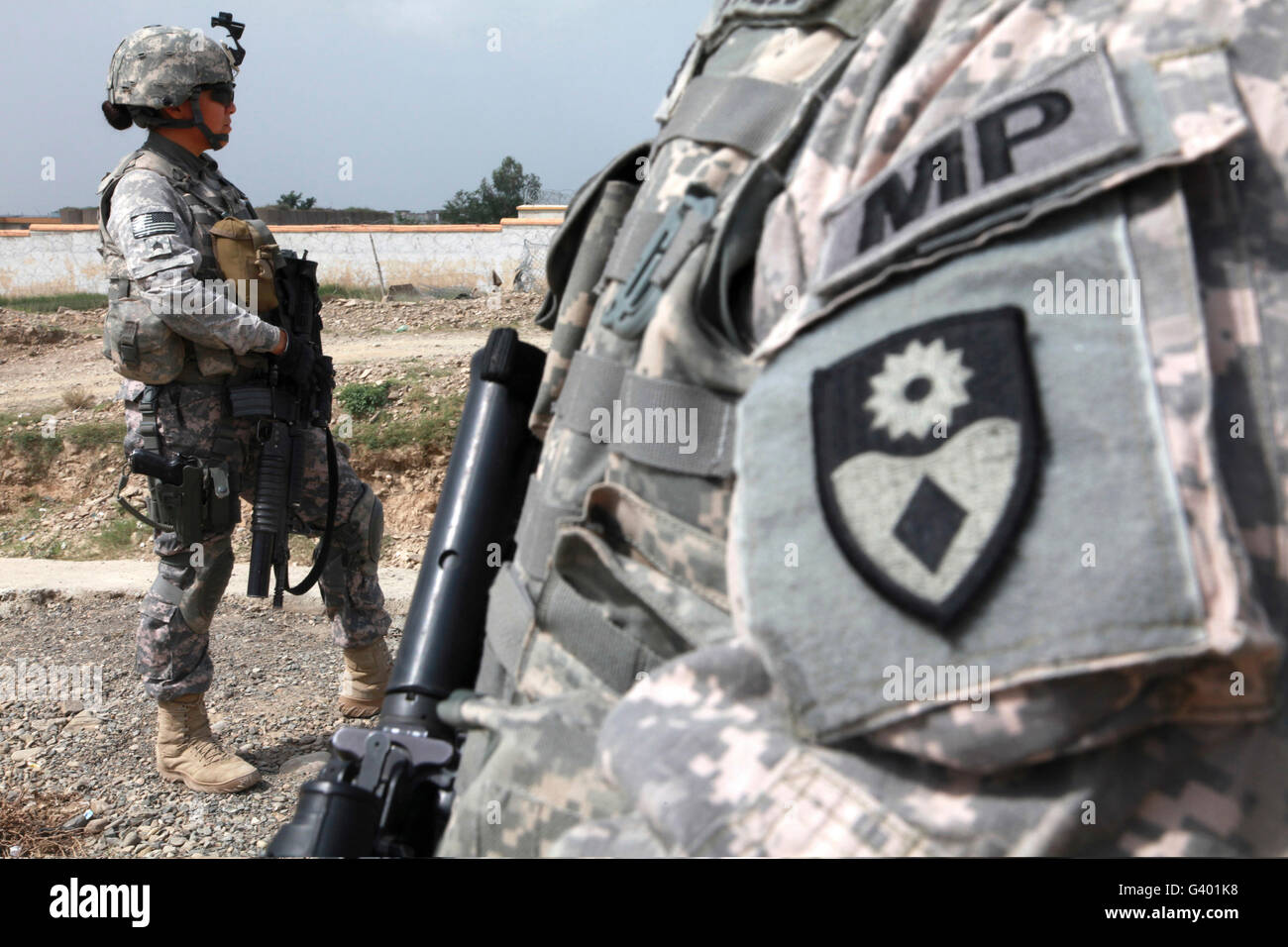 A military police officer provides security during a mission in ...