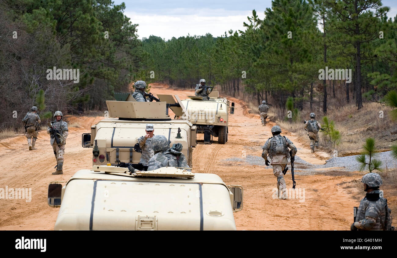 An Army drill instructor guides Sailors through convoy training Stock ...