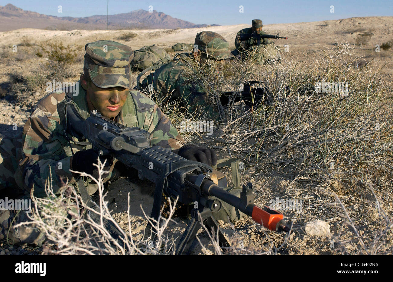 U.S. Air Force Pre-Ranger School students move up covertly into firing ...