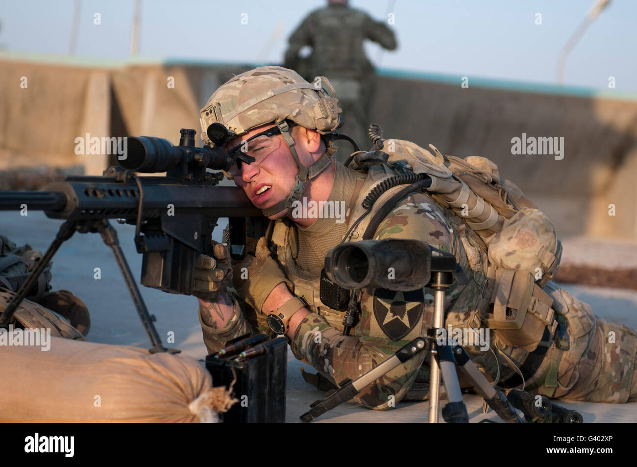 A sniper provides overwatch security in Afghanistan Stock Photo - Alamy