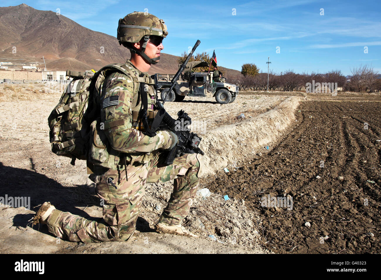 U.S. Army Sergeant provides security during a combat operation in ...