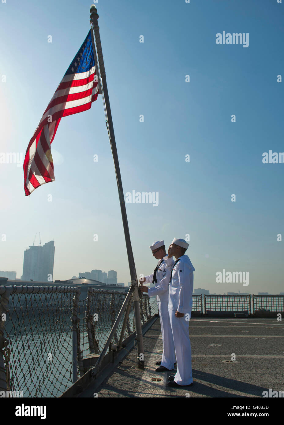 Flight deck uniform hi-res stock photography and images - Alamy