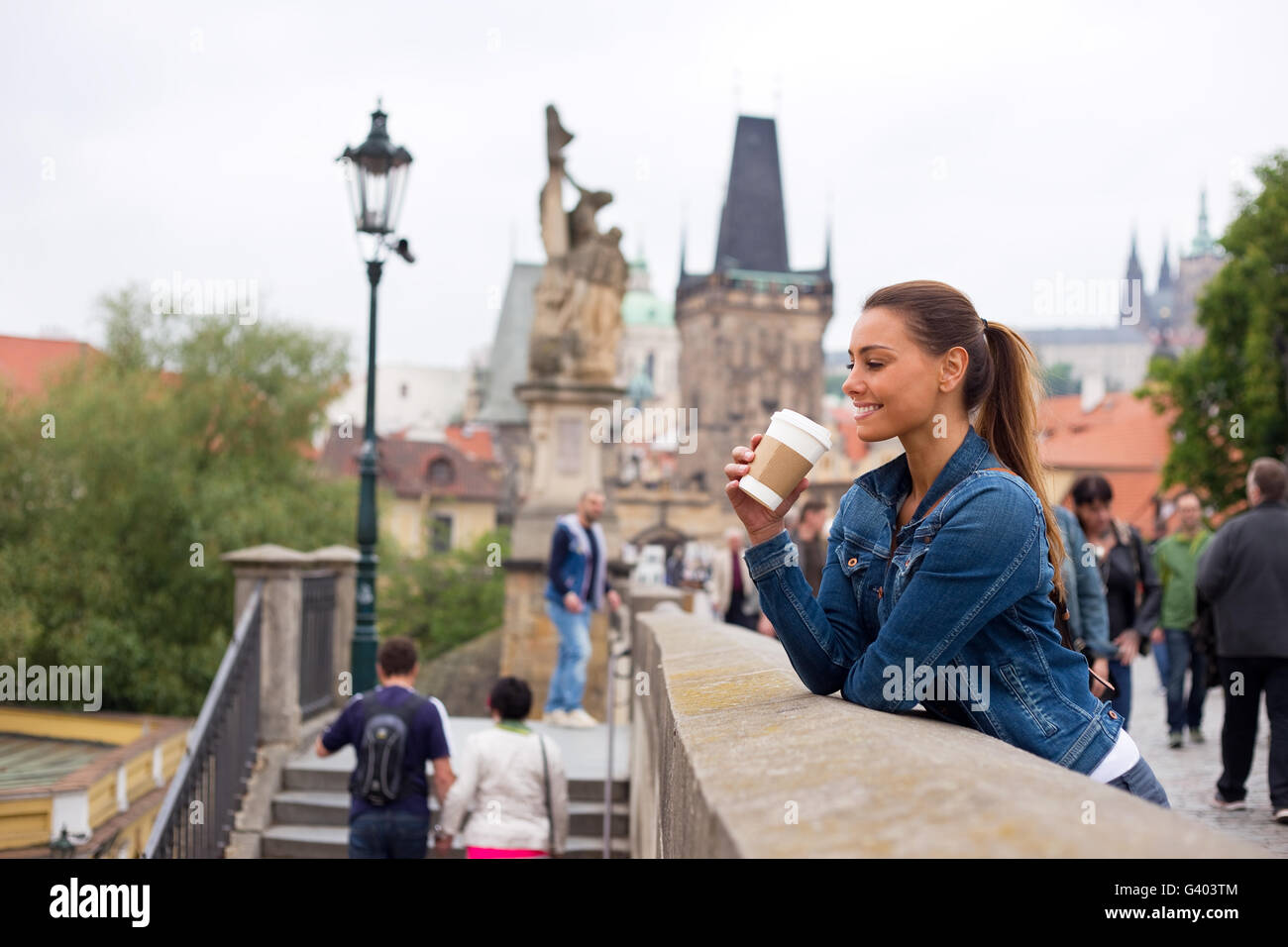 Prague woman drink hi-res stock photography and images - Alamy