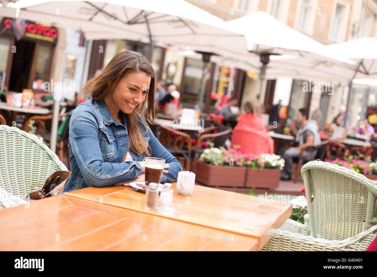 Enjoy a coffee outside hi-res stock photography and images - Alamy