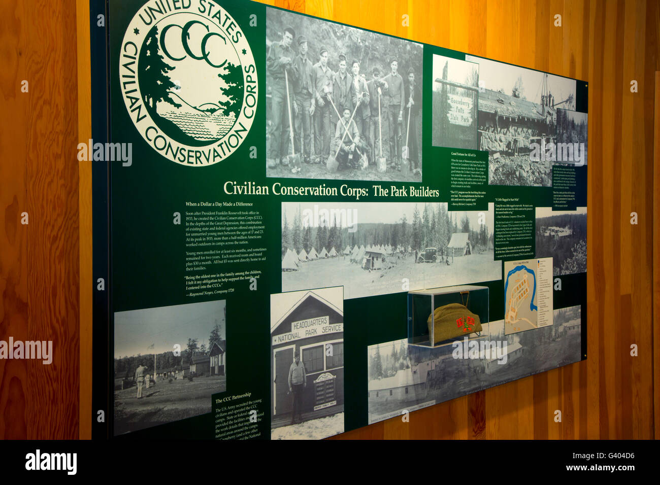 Civilian Conservation Corps (CCC) interpretive board, Gooseberry Falls ...