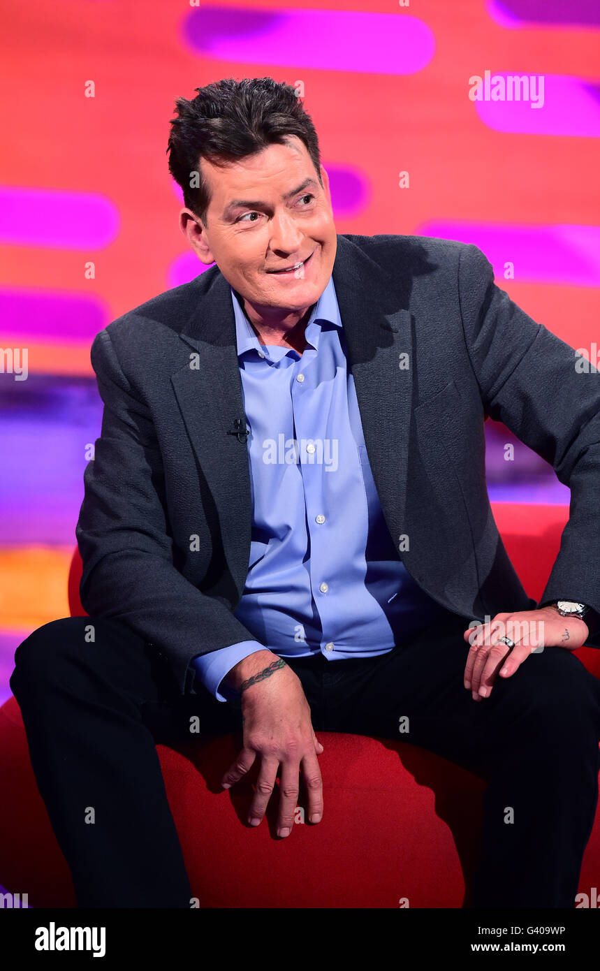 Charlie Sheen during filming of The Graham Norton Show, at The London ...