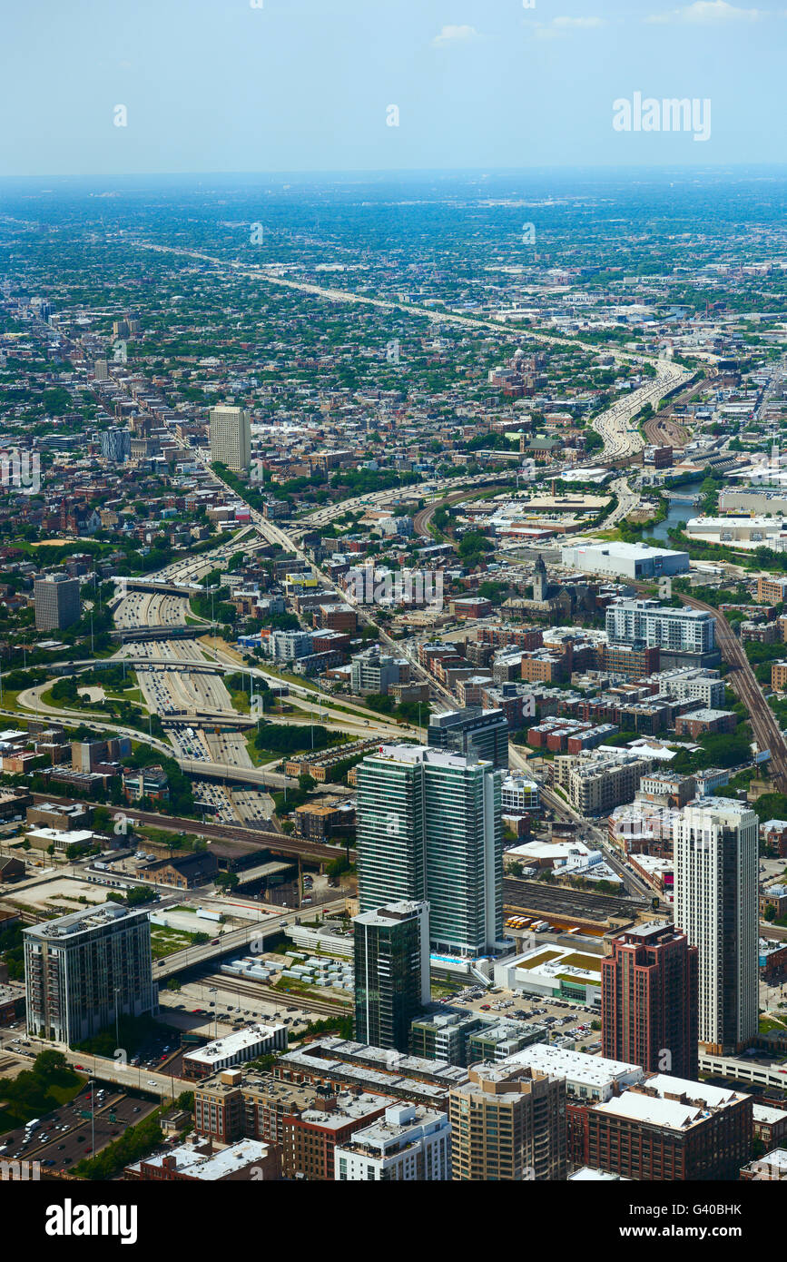 Overlook to Chicago from Willis Tower Stock Photo - Alamy