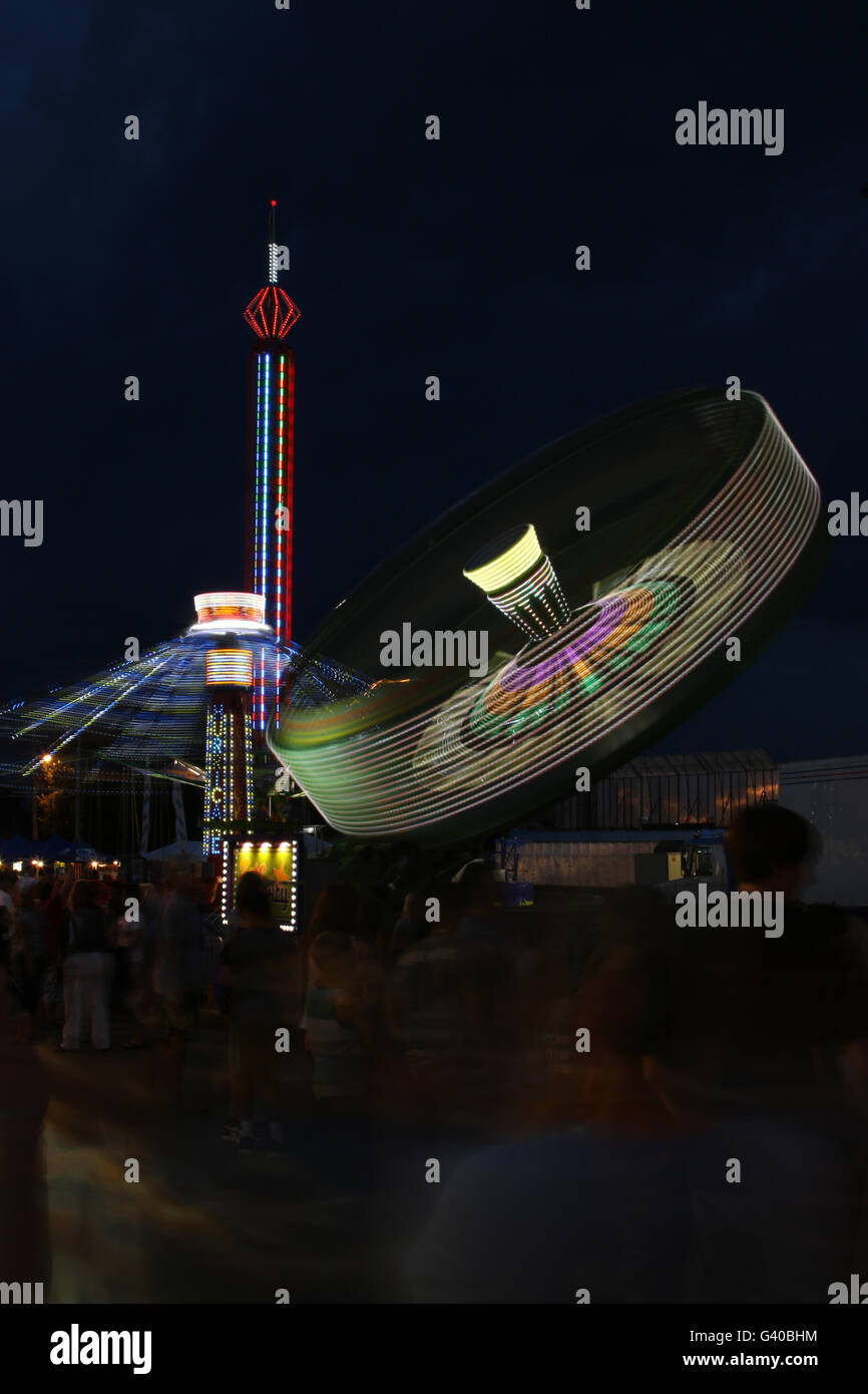 Carnival Rides at Night. Canfield Fair. Mahoning County Fair. Canfield ...