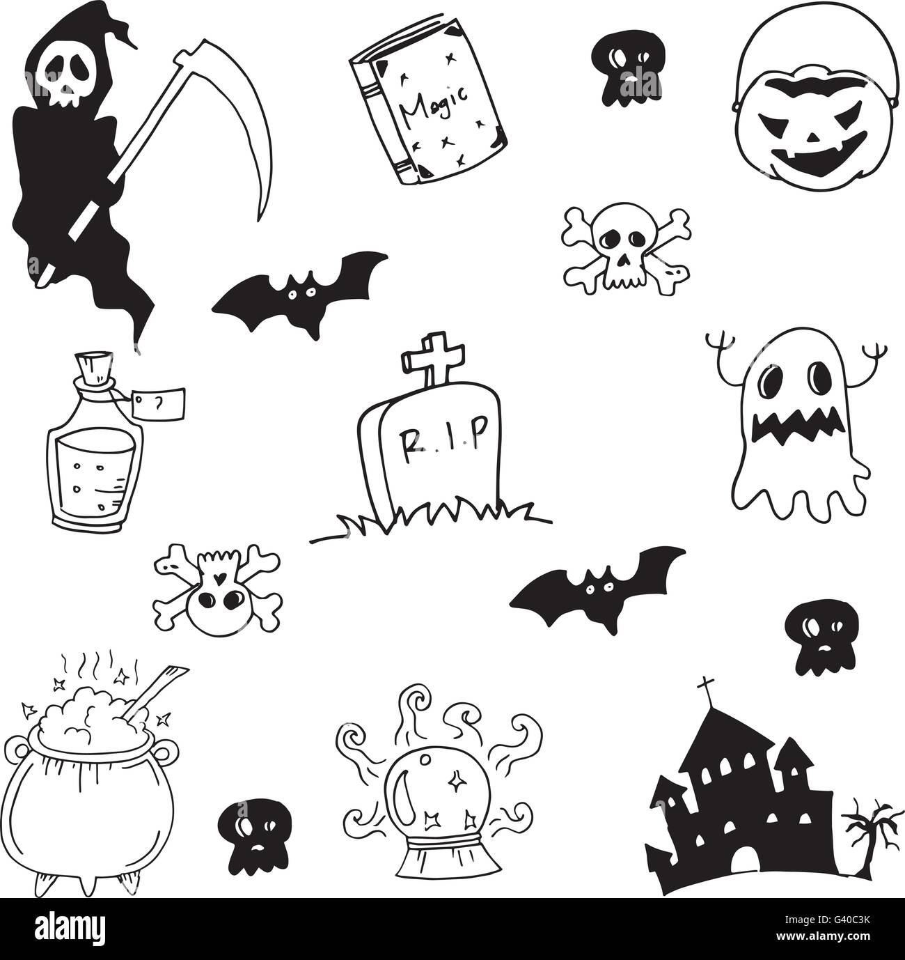 Halloween hand draw doodle set Stock Vector Image & Art - Alamy Halloween hand draw doodle set Stock Vector Image & Art - Alamy