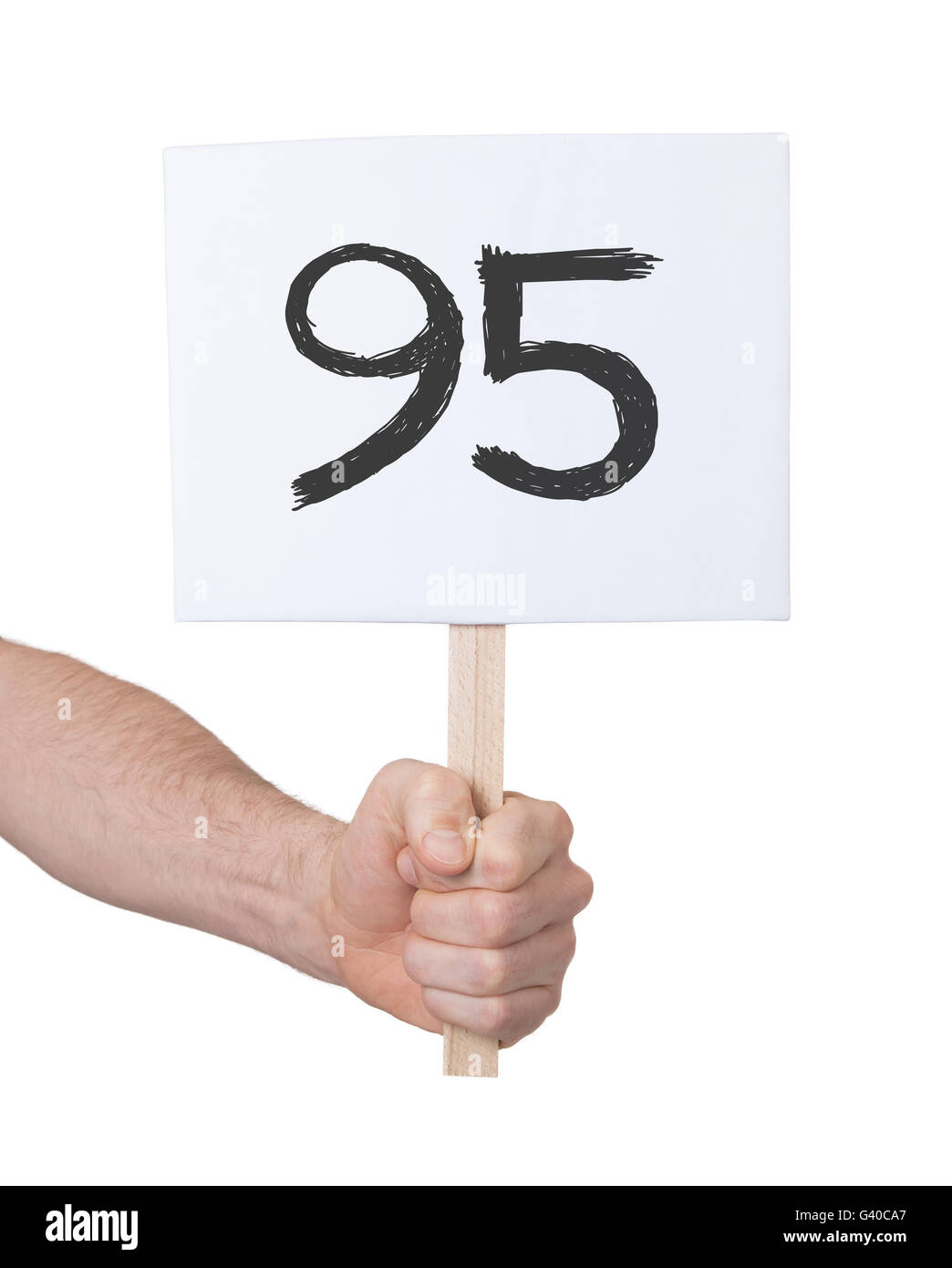Sign with a number, isolated on white - 95 Stock Photo - Alamy