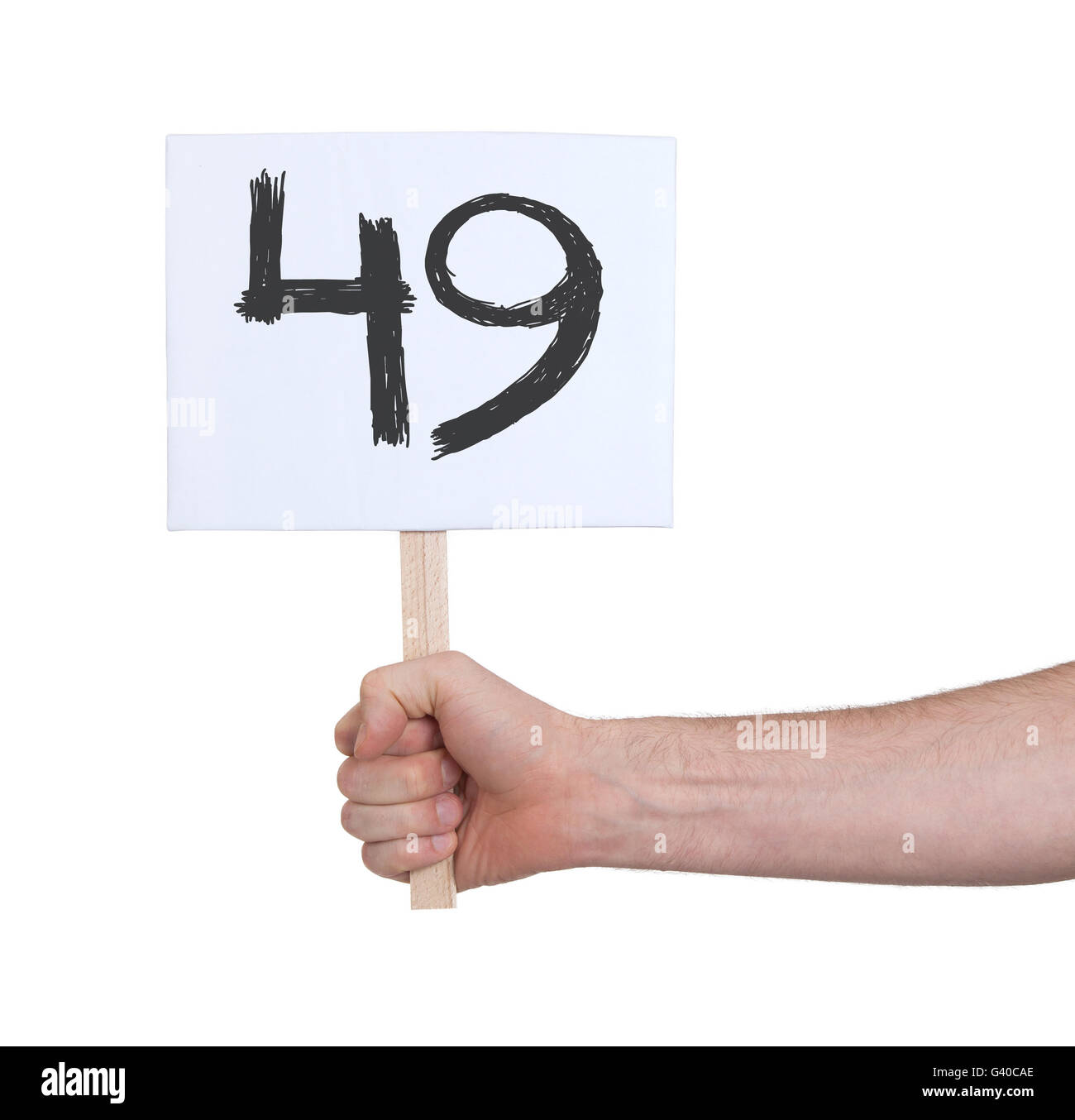 Sign with a number, isolated on white - 49 Stock Photo - Alamy
