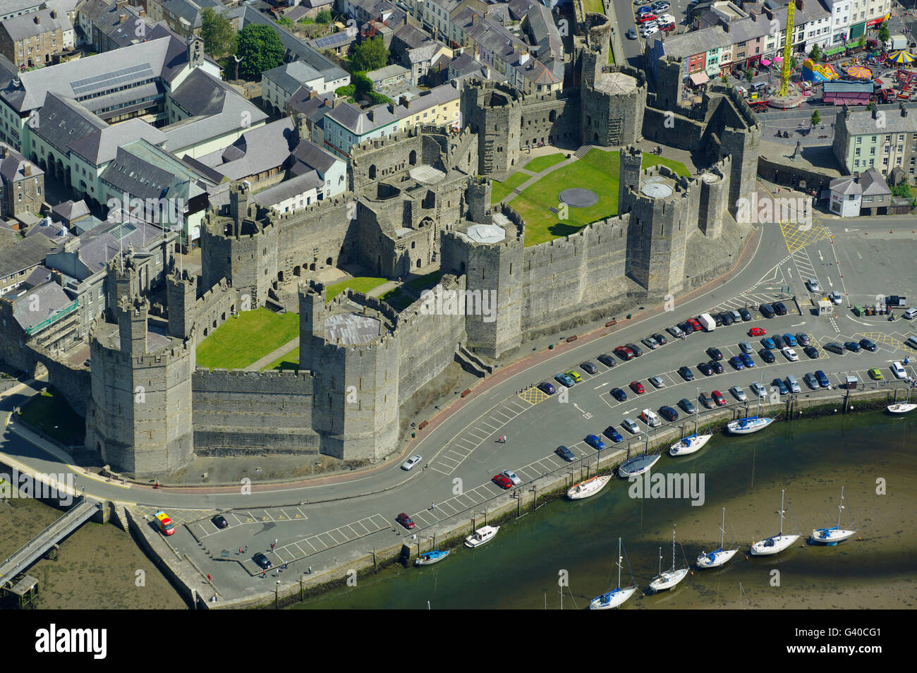 Caernarfon Castle Aerial View