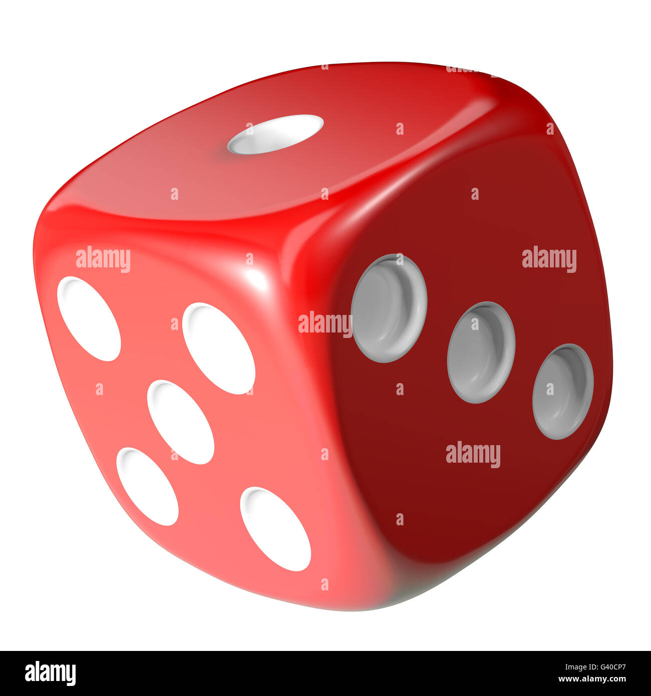 Red dice isolated on white background Stock Photo - Alamy
