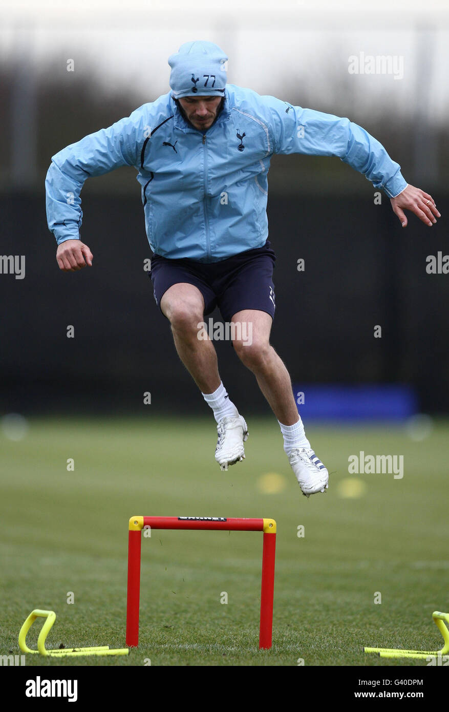 David Beckham during a training session with Tottenham Hotspur at Spurs ...