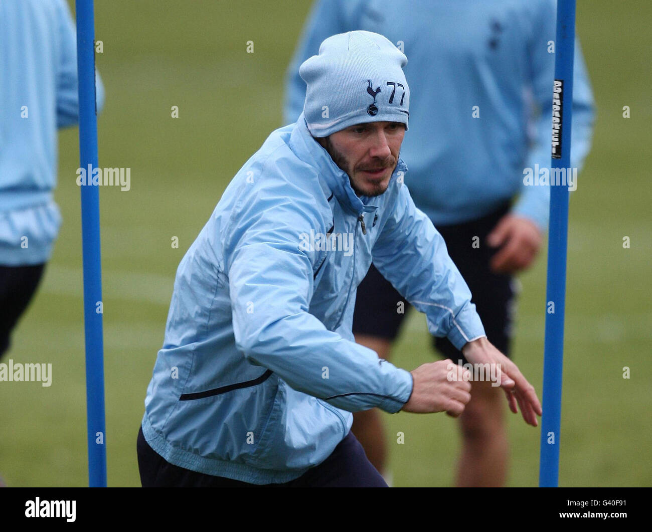 David Beckham during a training session with Tottenham Hotspur at Spurs ...
